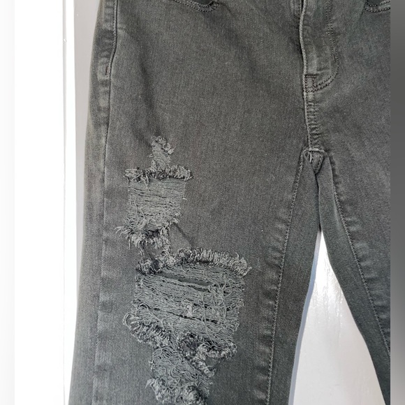 American Eagle Outfitters | Jeans | Dark Green Ripped Skinny Jeans ...